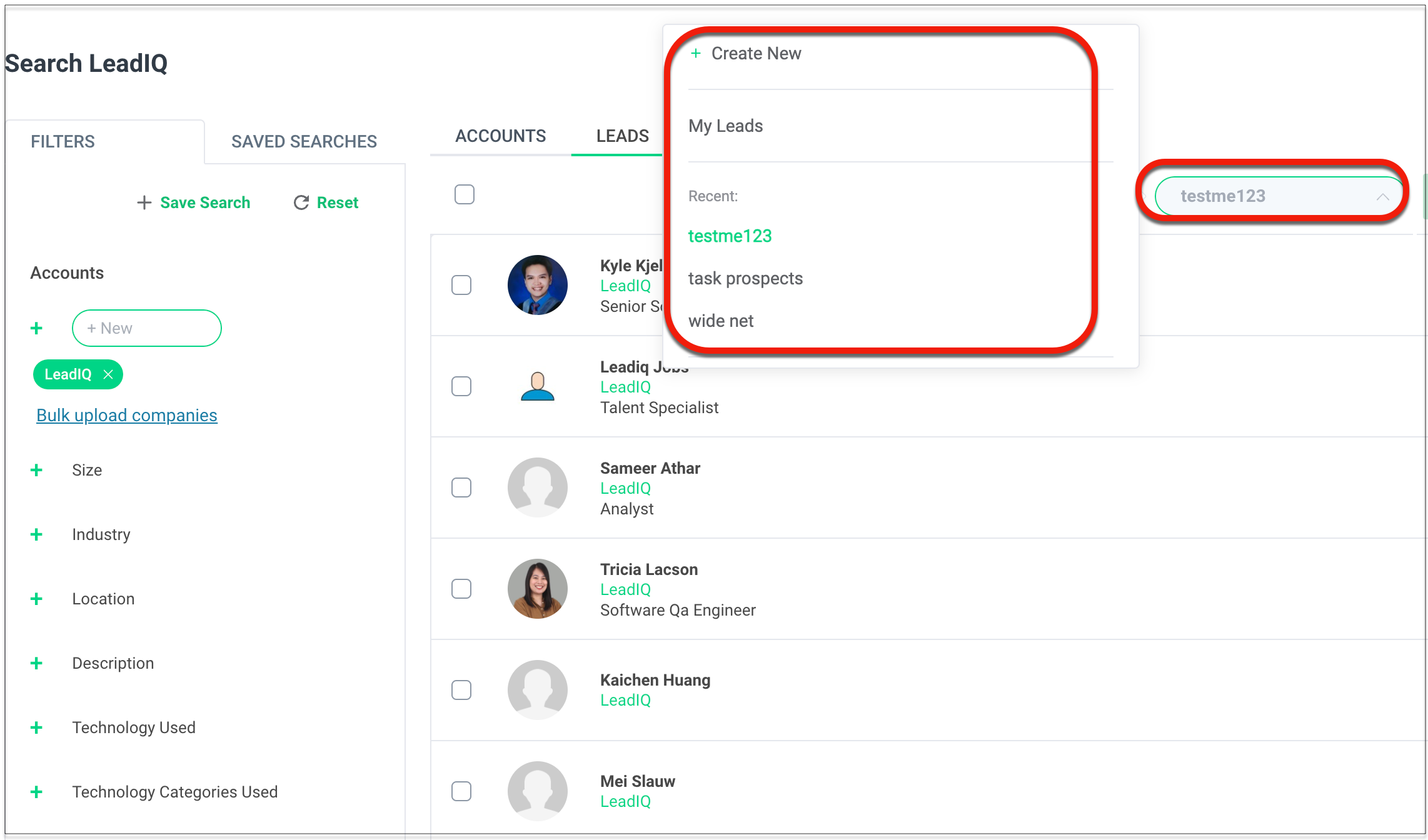 Using Search – LeadIQ