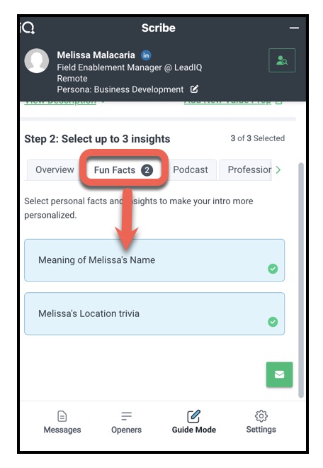 Scribe Guide Mode – LeadIQ