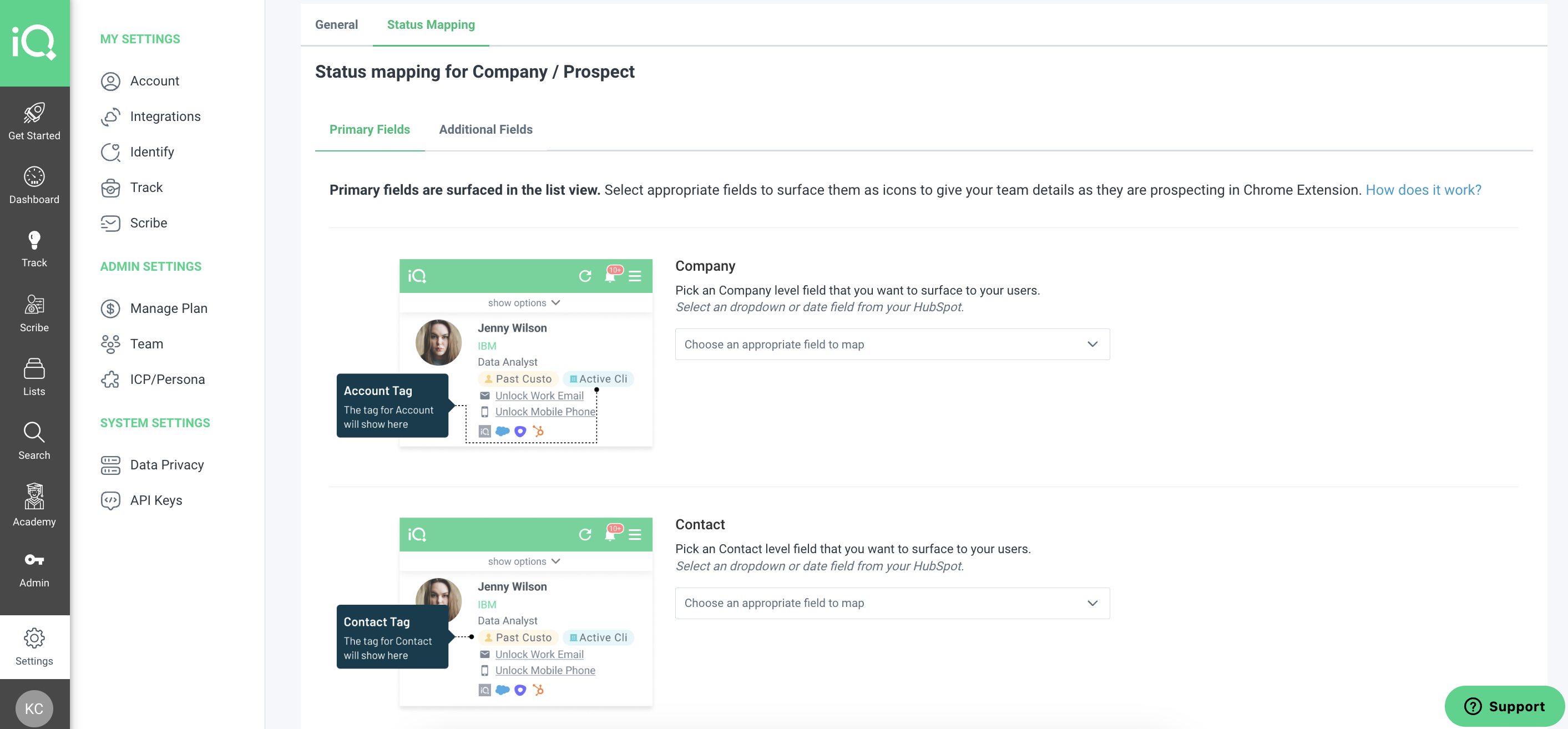 Company and Contact Status Mapping - Hubspot – LeadIQ