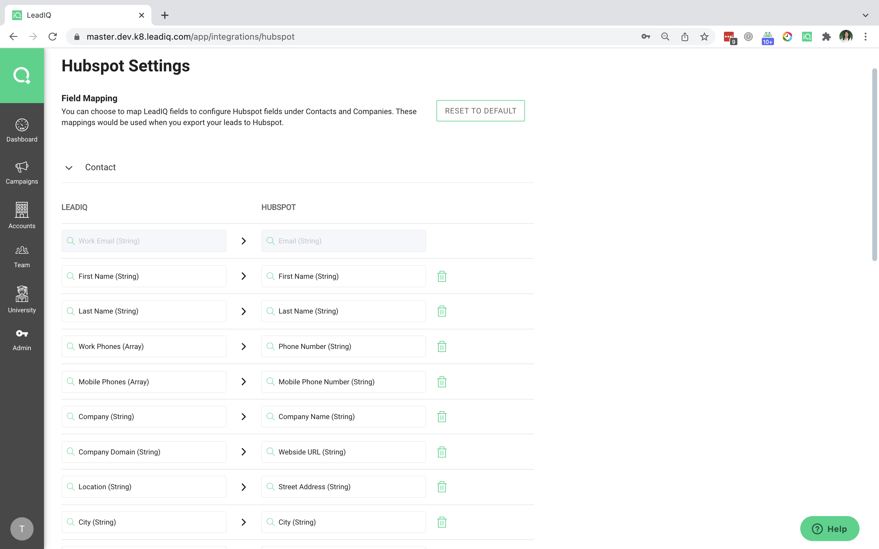 Creating Custom Mapping in Hubspot – LeadIQ